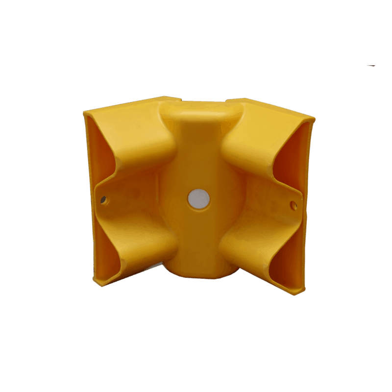 Plastic Armco Internal Corner - Yellow with Reflective (AR8) | BarrierMart