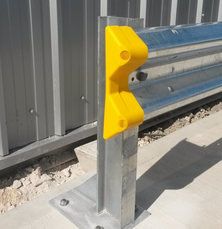 Rigid Plastic Armco Safety End Caps - Yellow - AR15Y | BarrierMart