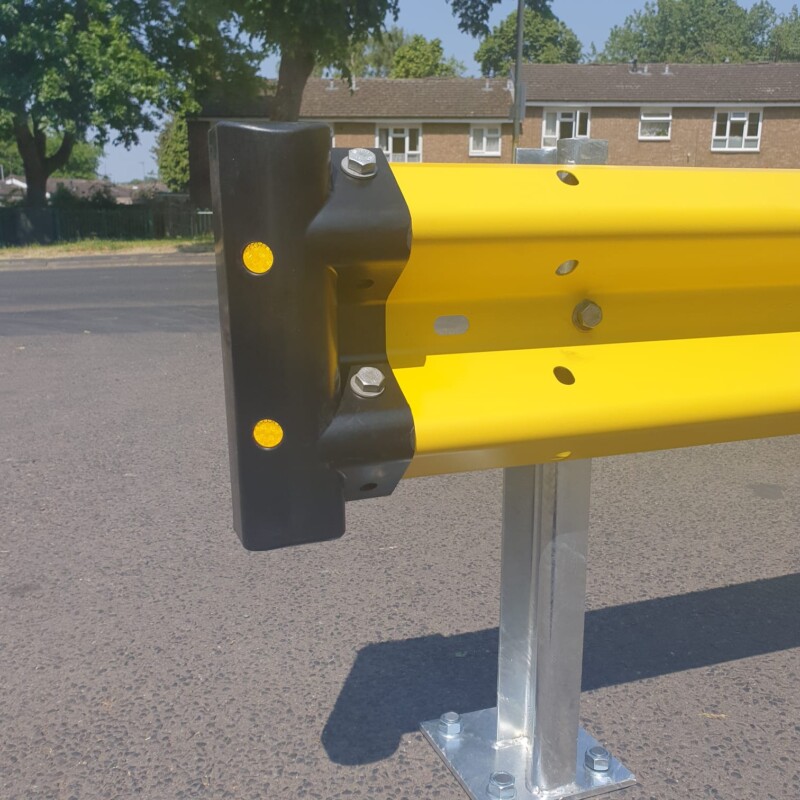 Plastic Pedestrian Safety Scroll Ends - Black (with Yellow Viz) - AR12B ...