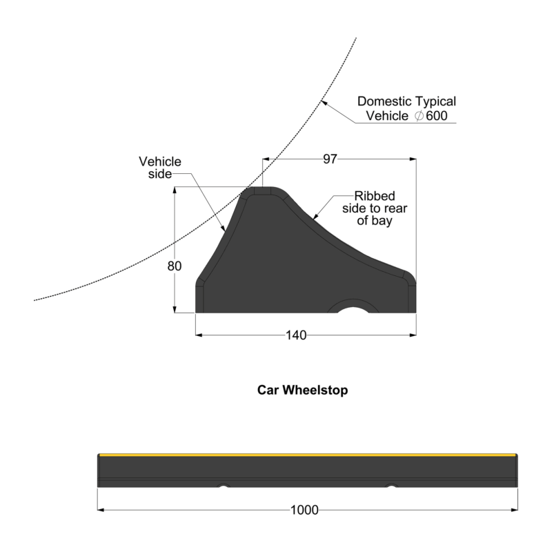 HGV Wheel Stops (300mm) - Traffic Safety Control | BarrierMart