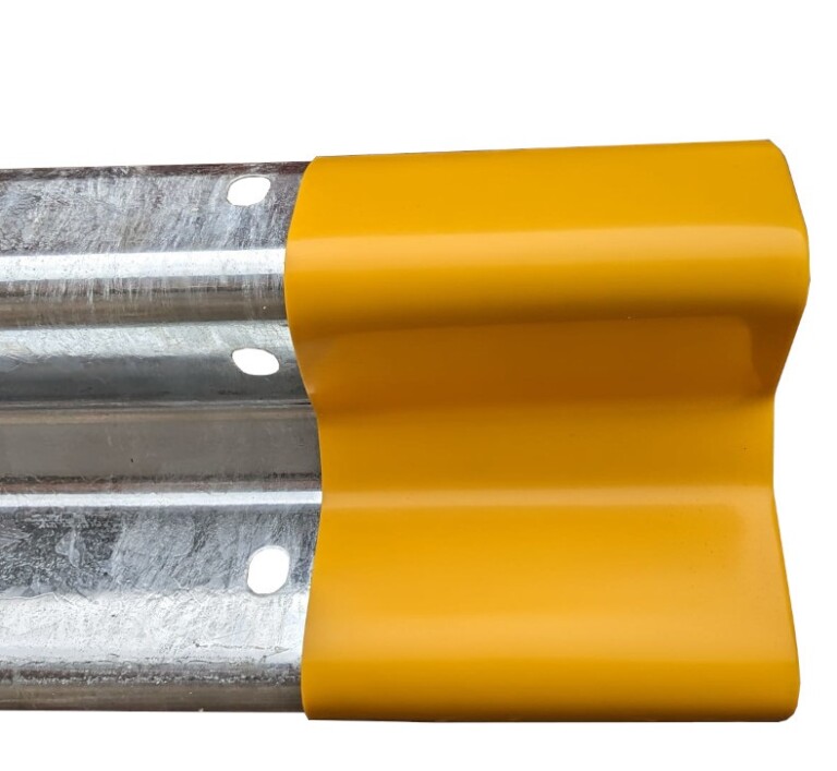 Soft Plastic Safety End Caps - Yellow - Long (240mm) | BarrierMart